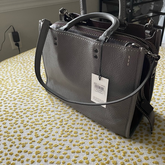 Coach | Bags | Coach 941 Rogue 31 Stone 23755 Grey Leather Satchel ...